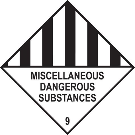 Dg Diamond Class 9 Miscellaneous Dangerous Goods Ph7 Neutralising
