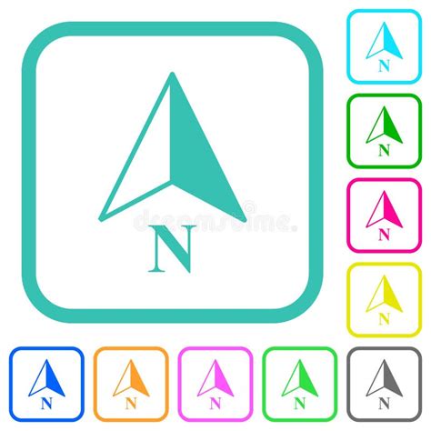 North Compass Direction Vivid Colored Flat Icons Stock Vector Illustration Of Vivid Route
