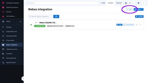 Add A Webex Integration Mividas Documentation