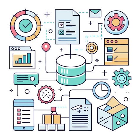 Illustration Of Interconnected Data Points Connected By Lines Premium
