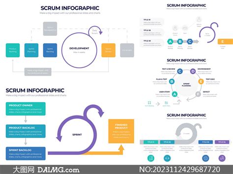 扁平化敏捷开发流程图设计矢量素材 大图网图片素材