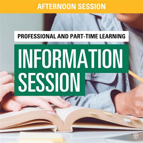 Upcoming Information Sessions Professional And Part Time Learning