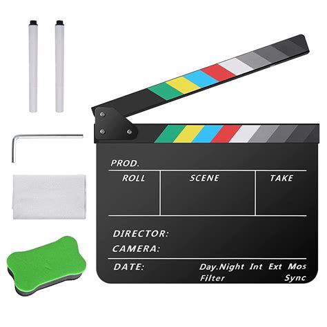 Anteeke X Inch Acrylic Movie Clapper Board Set Film Clapboard For Decoration And Props