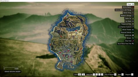 satellite view map with colorful blip gta5