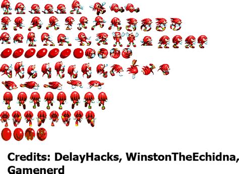 Sonic Mania Knuckles Sprites Clipart Png Download Son