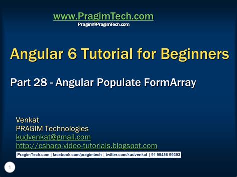 Sql Server Net And C Video Tutorial Angular Populate Formarray Slides