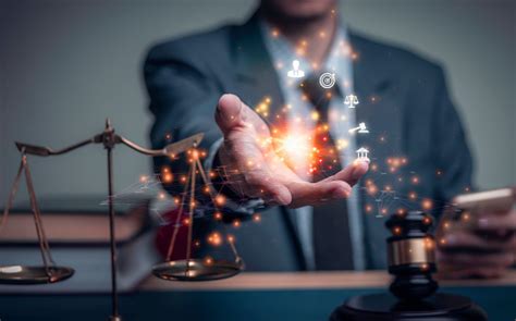 변호사의 손 개념 판사와 정의 소송을 입은 사업가 또는 디지털 시스템에서 변호사를 고용합니다 법률 기소 법률 고문 소송 형사 조사 법률 컨설턴트 Criminal