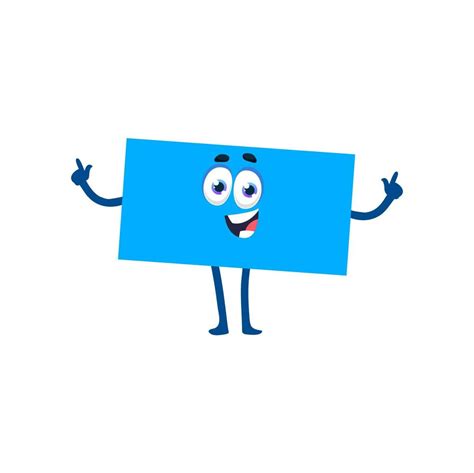 Rectangle Math Shape Character Cute Blue Figure 22665592 Vector Art At