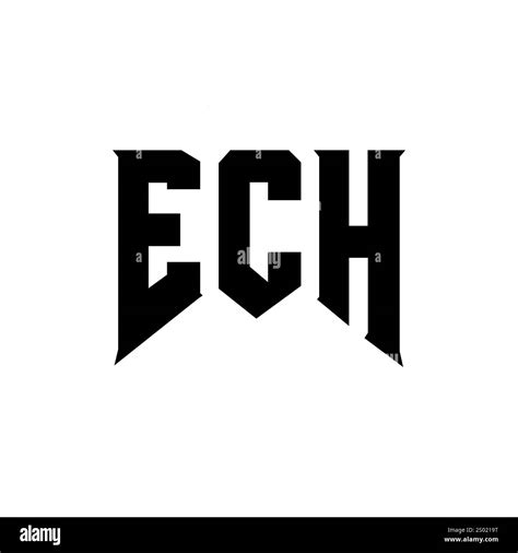 Ech Letter Logo Design For Technology Company Ech Logo Design Black And White Color Combination