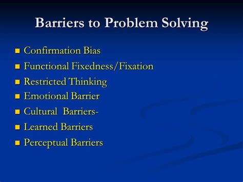 Barriers To Problem Solving
