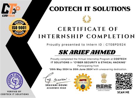 Sk Arif On Linkedin Internship Cybersecurity Ethicalhacking Learningexperience…