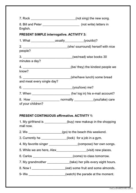 PRESENT SIMPLE vs PRESEN Deutsch DAF Arbeitsblätter pdf doc
