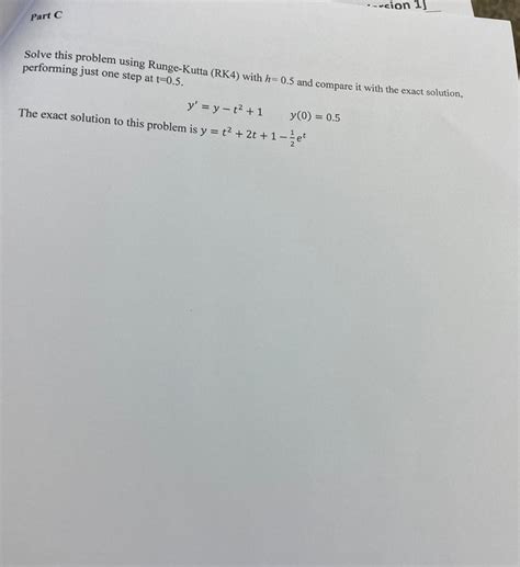 Solved Solve This Problem Using Runge Kutta RK4 With H 0 5 Chegg Com