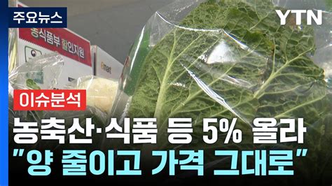 먹거리 물가 껑충정부 주요 품목 밀착 관리 Ytn Youtube