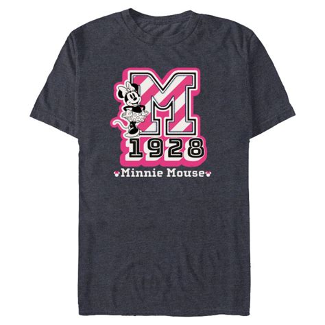 Disney Minnie Mouse Varsity 1928 Short Sleeve Blended T Shirt For