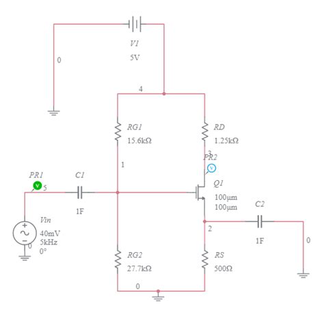 Common Source Amplifier Multisim Live