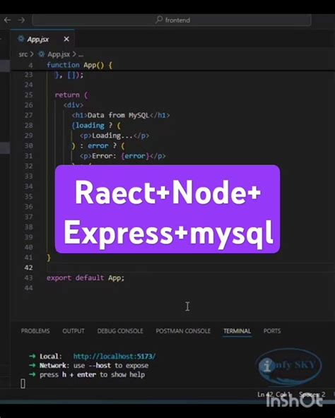 Connect React Js Mysqlnodejsexpress Shorts Reactjs Infysky