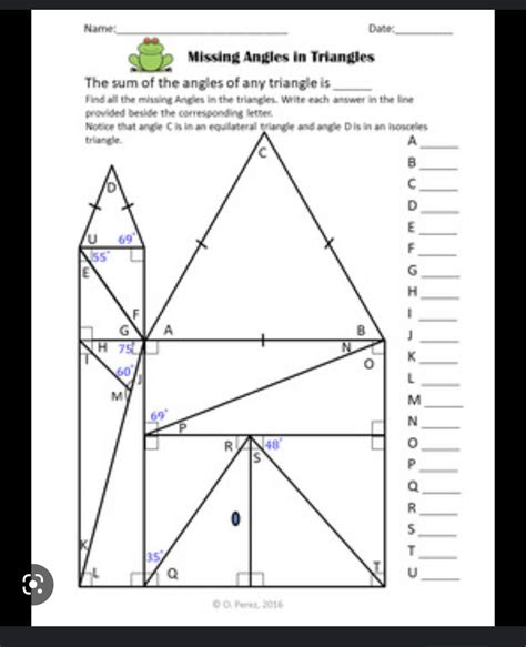 Missing Angles In Triangles Worksheet