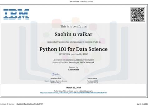 Sachin U Raikar On Linkedin Datascience Python Ibm Certification Dataanalysis