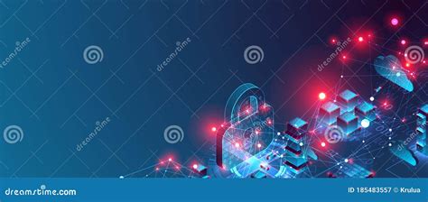 Isometric Big Data Flow Processing Concept Cloud Database Abstract Technology Background