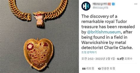 보물찾기하다 진짜 보물 찾아… 英카페주인 헨리 8세 금목걸이 발견