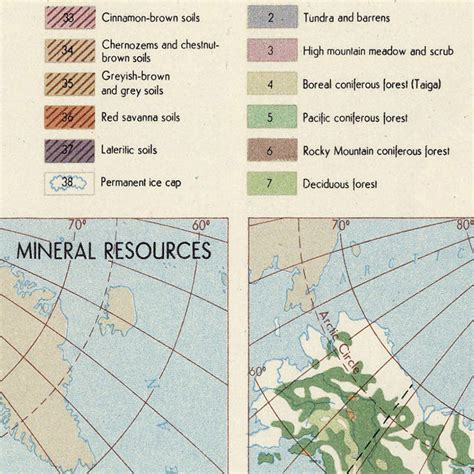 Old Infographic Map Of North America 1967 Land Use Vegetation Mine The Unique Maps Co