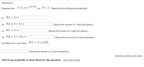 Solved Question 1 E X 4 For 4 Suppose That X
