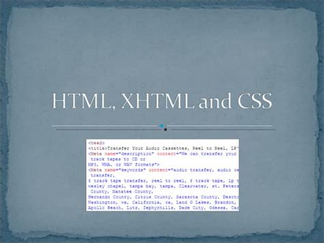 Html Xhtml Css Ppt
