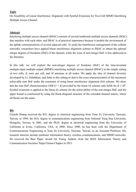 Topic On Feasibility Of Linear Interference Alignment With Symbol