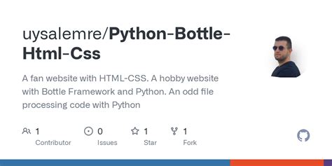 Github Uysalemrepython Bottle Html Css A Fan Website With Html Css