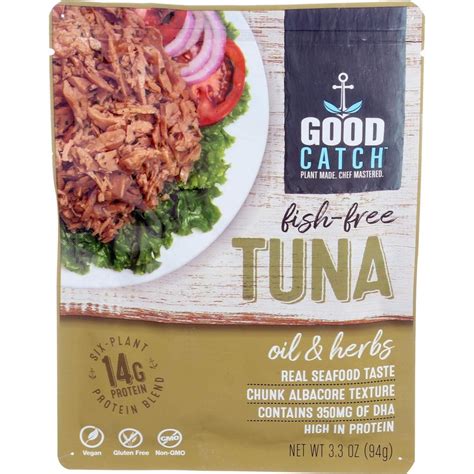 Good Catch Plant Based Tuna Oil And Herbs 3oz Pouch Vegan Seafood