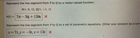 solved represent the line segment from p to q by a