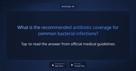 What Is The Recommended Antibiotic Coverage For Common Bacterial Infections