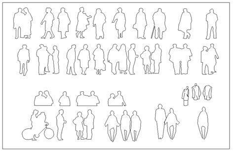 People Blocks Cad Drawing CADBULL