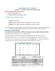 Computing Lab 1 Handout Docx Computing Lab 1 Handout Chapters 1 3 Of SPSS Statistics A