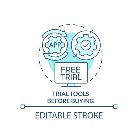 Trial Tools Before Buy Turquoise Concept Icon Demo Version Testing Software Abstract Idea Thin