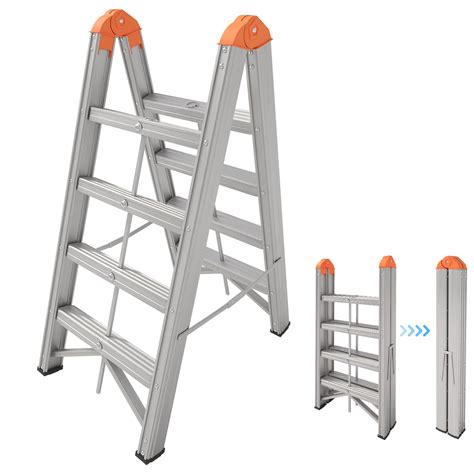 Aparecium Aluminum Foldable Twin Front 4 Step Ladder Compact Step Stool