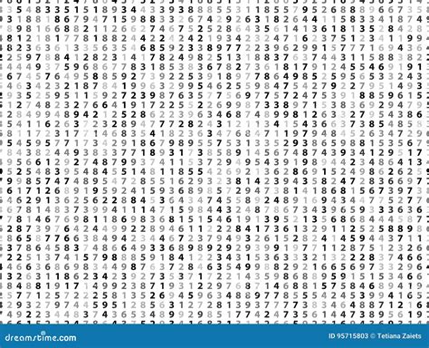 Vector Illustration Of Abstract Big Data Numeric Business Background