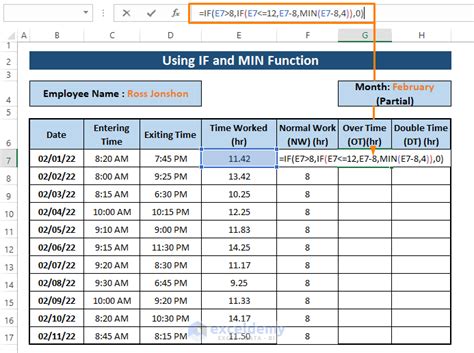 How To Use An Excel Formula To Calculate Overtime And Double Time 3 Methods