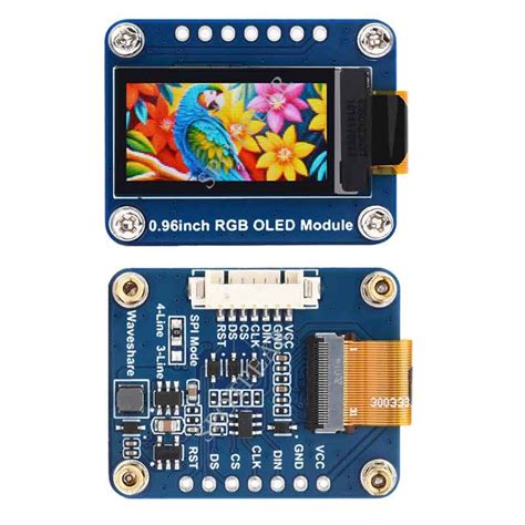 0 96寸rgb Oled显示屏ssd1357模块 64×128分辨率 65k彩色 Spi通信适用于arduino 树莓派 Stm32 等