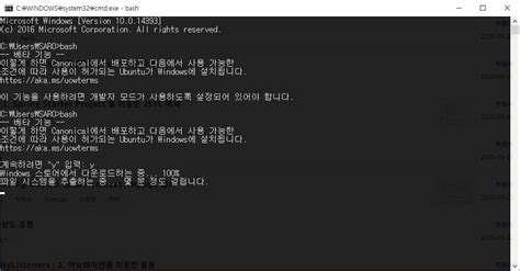 백업 가리사니 윈도우 10 ： Linux용 Windows 하위 시스템 ： 윈도우 Bash