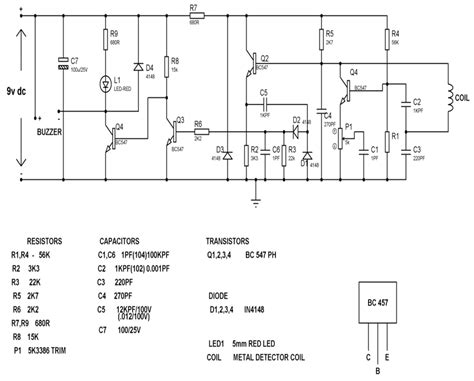 Circuit Diagram For The Metal Detector Section Courtesy Of CircuitLab Download Scientific