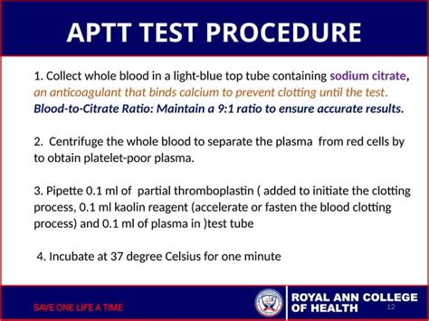 Appt Activated Partial Thromboplastin Test Pptx