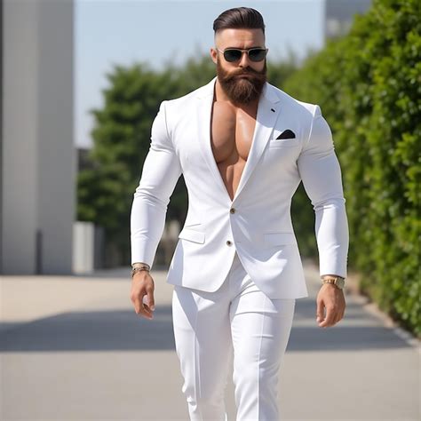 Premium Ai Image Muscular Businessman In Suit