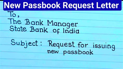 New Passbook Request Letter How To Write An Application For New