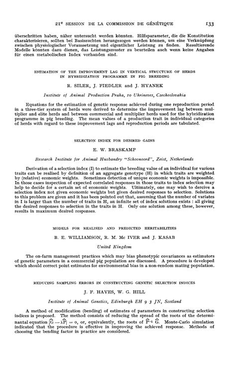 pdf reducing sampling errors in constructing genetic selection indices