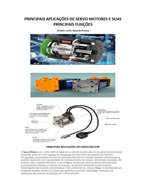 Principais Aplicações De Servo Motores E Suas Principais Funções Pdf