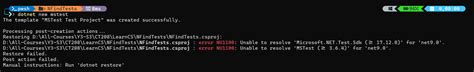 how to fix error nu1100 unable to resolve microsoft test sdk