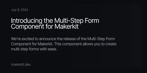 Introducing The Multi Step Form Component For Makerkit