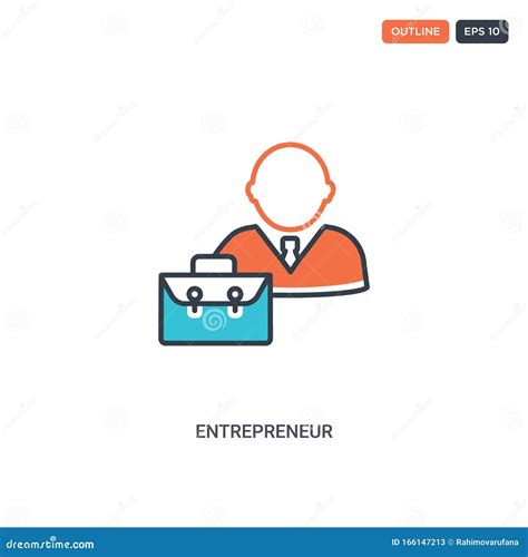 2 Color Entrepreneur Concept Line Vector Icon Isolated Two Colored Entrepreneur Outline Icon